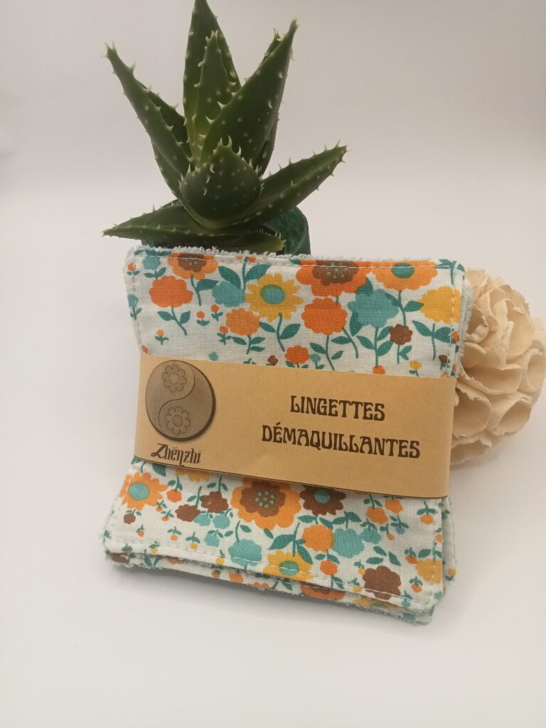 Lot de 5 lingettes démaquillantes en bambou et coton - ZhenZhi